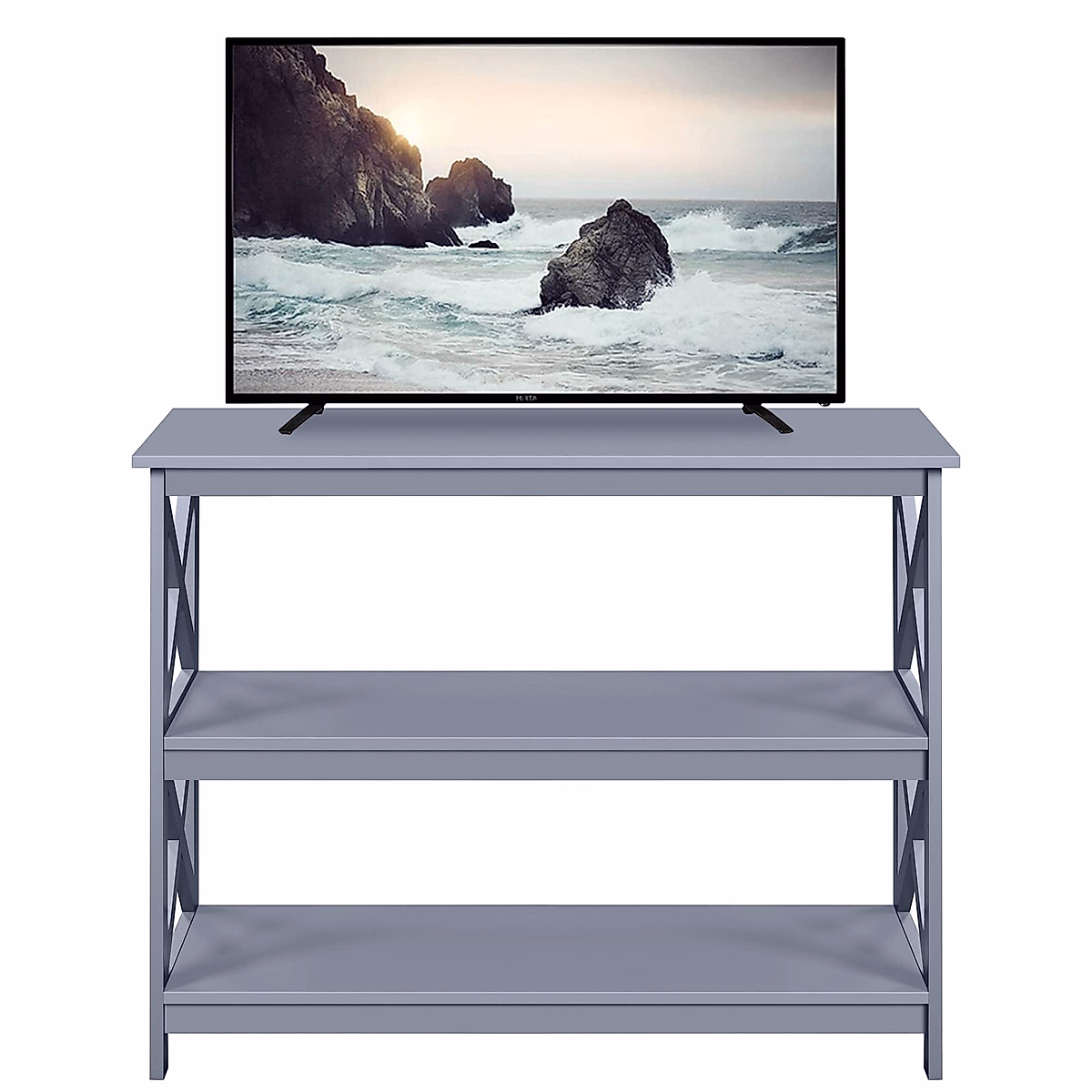 Yaheetech Television Stands & Entertainment Centers with 3 Tier Storage Shelf TV Stand for Living Room, Gray
