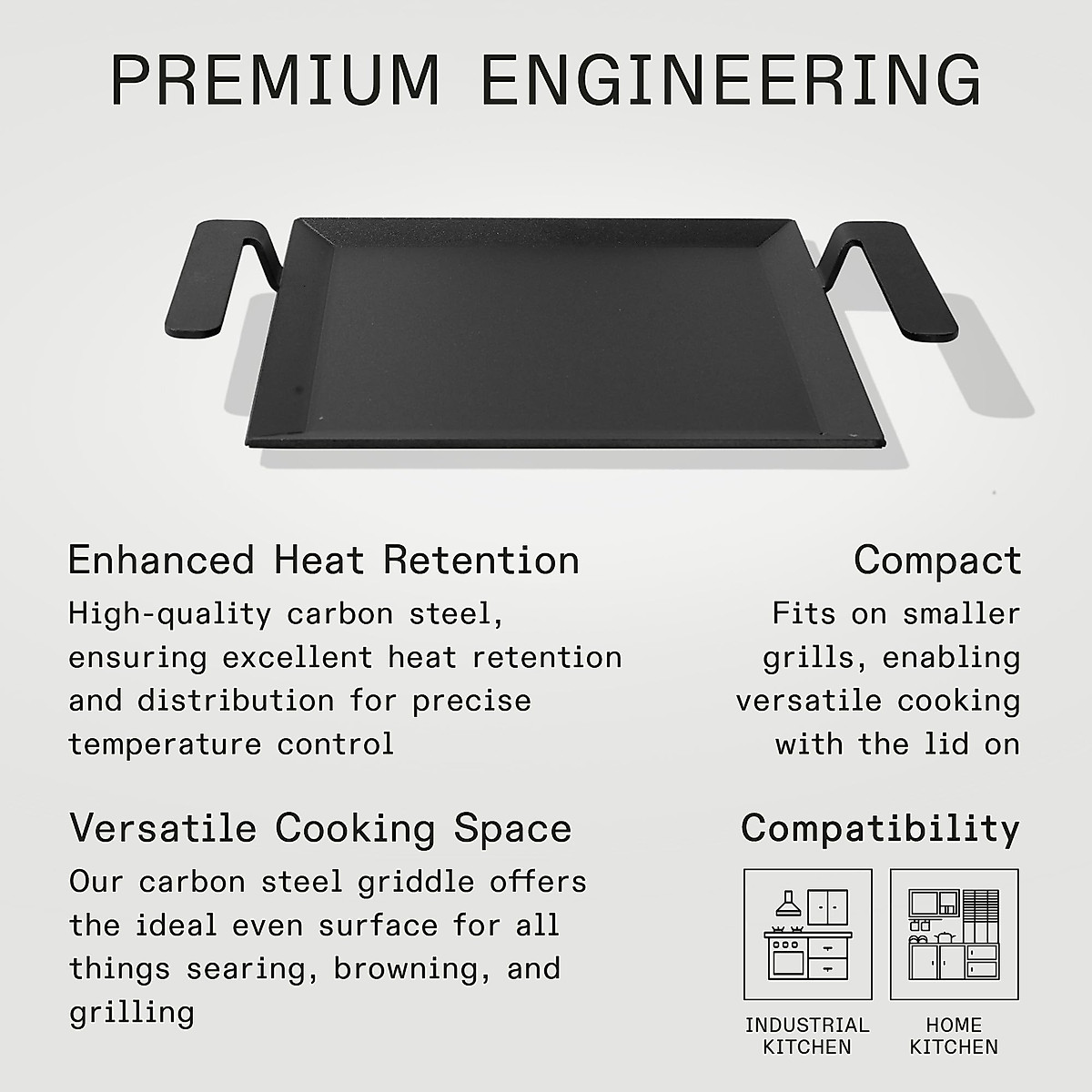 Made In Cookware - Carbon Steel Half Griddle - (Like Cast Iron, but Better) - Professional Cookware - Crafted in Sweden - Induction Compatible