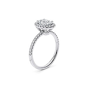 Blocaci Engagement Ring 2.5 CT Oval Shape Halo Moissanite Engagement Rings for Women Gold Plated Silver Free Engraving