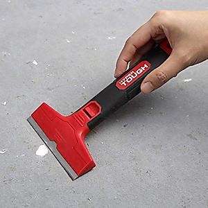 Hyper Tough 4-INCH GLASS & TILE SCRAPER + 3-BLADES Comfortable Non-Slip Handle