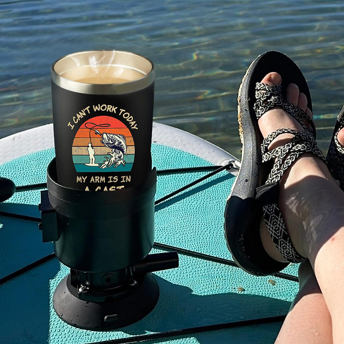 EchoMaven Fishing Gifts for Men Unique, Dad,- Gifts for Fisherman, Men Who Love Fishing, Fishing Lovers - Fisherman Gifts for Men - Fishing Tumbler 20oz - I CAN'T WORK TODAY MY ARM IS IN A CAST