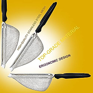 Hedgine Reptile Sand Substrate Metal Sand Shovel Stainless Steel Fine Mesh Terrarium Substrate Litter Corner Cleaner Reptile Habitat Sifting Scoopers