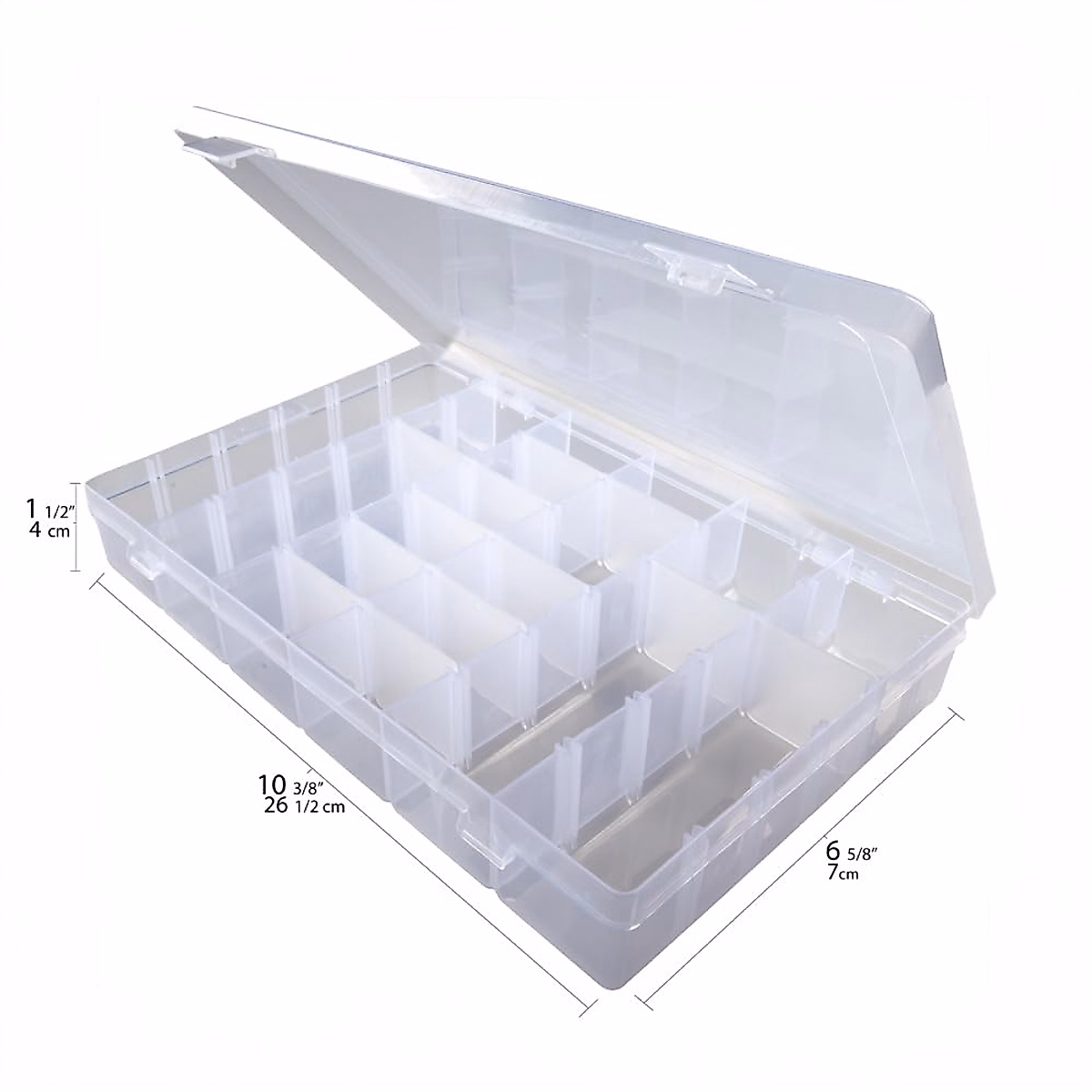Craft County Embroidery Floss and Thread Organizer Box – 17 Compartments – Clear White Plastic – Empty (Organizer)