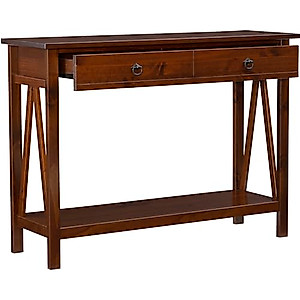 Linon Home Dcor Console Table, 42.01"w x 13.98"d x 30.71"h, Antique Tobacco