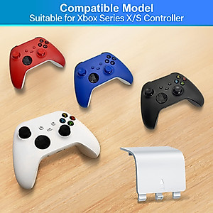 Battery Cover for Xbox Series X, 4 Pack Replacement Back Shell Door Lid Repair Part to New Wireless Series S Remote, Cheap Batteries Port Outside Case Cap for Microsoft Xbox Core Controller, White