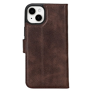 Venito for iPhone 15 Plus Case Wallet with Card Holders and RFID Blocking, Leather Phone Case, Magnetic Closure Detachable Phone Cover 6.7 inches, Ravenna - Coffee Brown