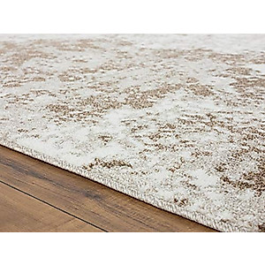 LUXE WEAVERS 6097 Abstract Marble Modern Area Rug, Brown/Size 5 x 7
