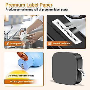 Odaro Q30 Label Maker Machine with Tape, Mini Sticker Inkless Thermal Label Printer, Bluetooth Portable Handheld Small Labeler for School, Home, Business, Office - Black, Q30-BK(1)