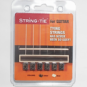 TSTGB TENOR String-Tie Tailpiece BridgeBeads Set for Classical or Flamenco Spanish Guitar, BLACK EBONY Color Bridge Beads.