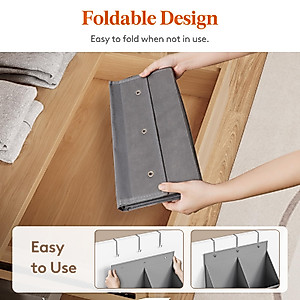 Lifewit Over the Door Shoe Organizers, 1 Pack Hanging Shoe Rack with 11 Pockets, 5 Layers Shoe Holder for Closet Door Storage Includes Boots, Toys, Water Bottles, Daily Necessities, Grey