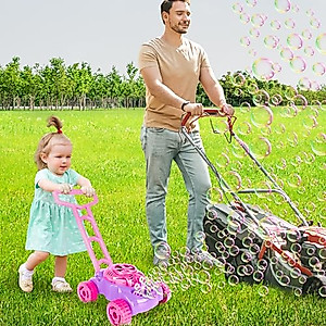 ArtCreativity Bubble Lawn Mower for Toddlers, Kids Bubble Blower Machine, Indoor Outdoor Push Gardening Toys for Kids Age 1 2 3 4 5, Birthday Gifts Party Summer Backyard Toys for Preschool Baby Girls