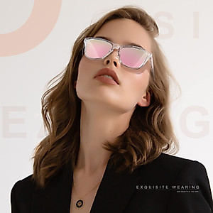 DANAMY Sunglasses Womens Polarized Sunglasses for Women Trendy Designer Mirrored Sunglasses UV400 Protection Sun Glasses