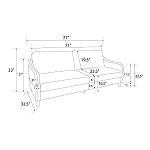 DHP Jasper Coil Futon, Green Linen, Twin