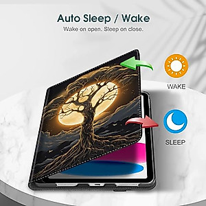 Case for Samsung Galaxy Tab S8 2022/Tab S7 2020 11 Inch (Model SM-X700/X706/T870/T875/T878), Multi-Angle Smart Stand Cover Auto Sleep/Wake, Tree of Life and Moon