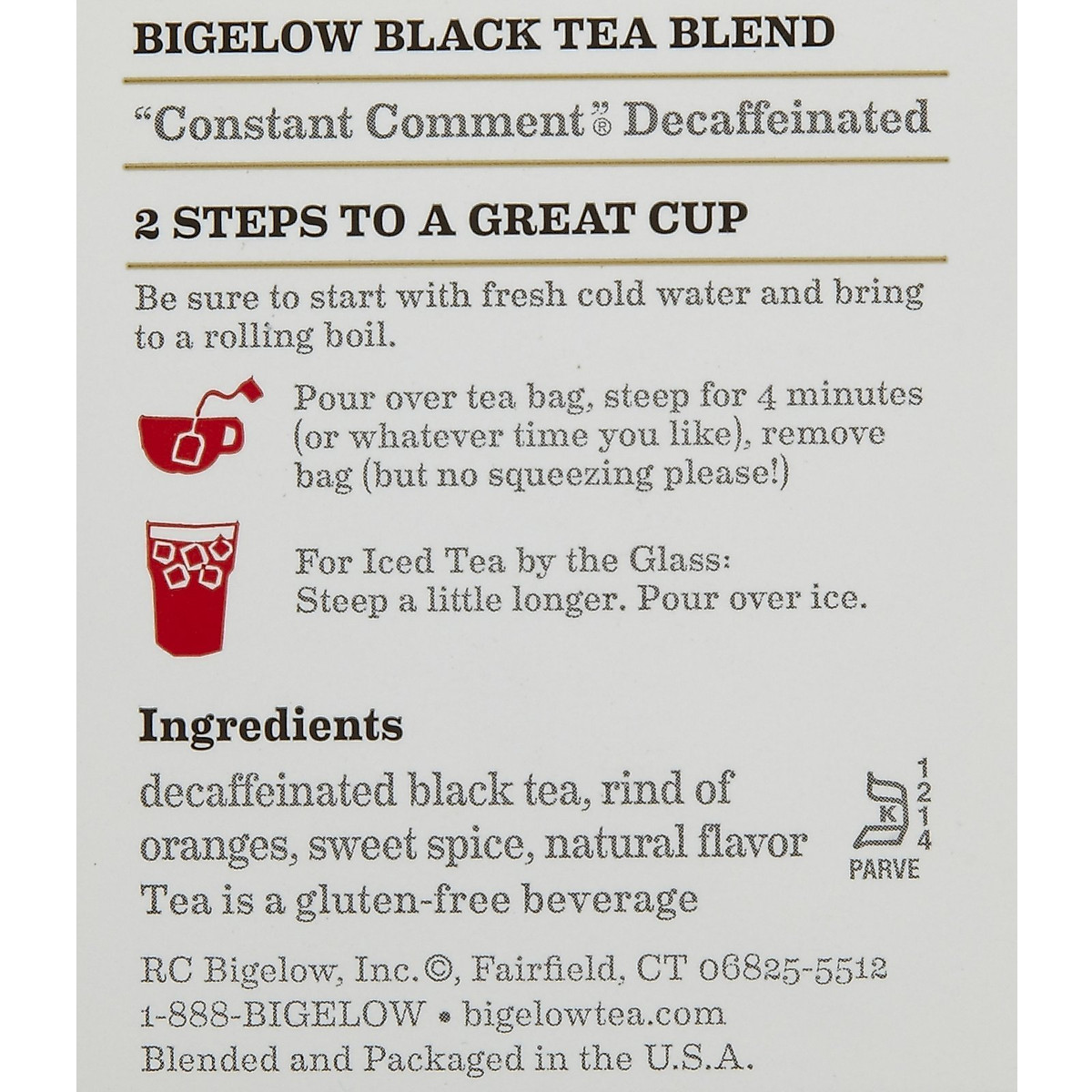 Bigelow Tea - Black Tea Constant Comment Decaffeinated - 20 Tea Bags
