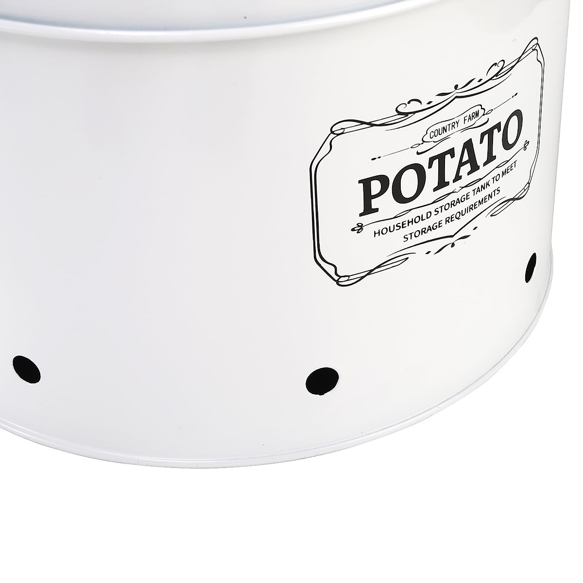 Suwimut Set of 3 Vegetable Storage Tins, Metal Potato Onion Garlic Storage Bin, Kitchen Canisters Vegetable Fresh Keeper Garlic Container Onion Keeper Potato Bin with Aerating Holes and Lid