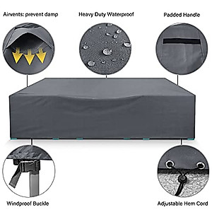 AKEfit Patio Furniture Cover Outdoor sectional Furniture Covers Waterproof Dust Proof Furniture Lounge Porch Sofa Protectors D128 x W83 x H28