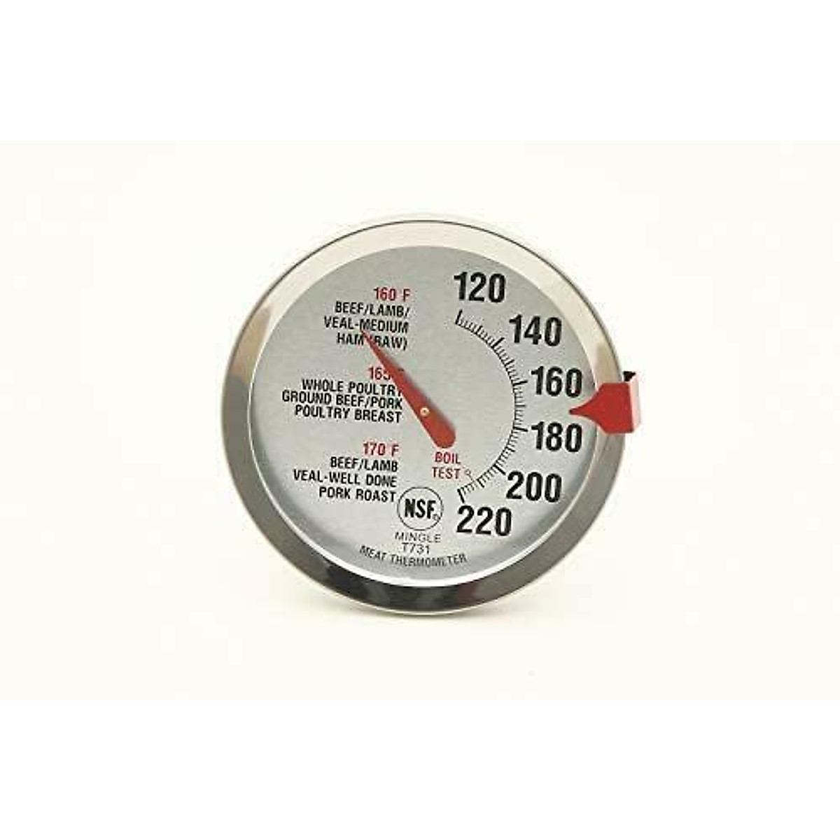 Mainstays NSF Certified Oven Safe Meat Thermometer, Extra Large Dial, Silver