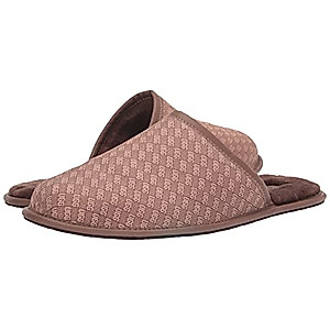 UGG Men's Scuff Logo Jacquard Slipper, Chestnut, 10