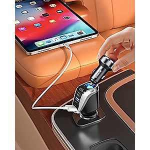 USB C Car Charger, 4 in 1 Cigarette Lighter Adapter, Socket Splitter with 3 USB Ports, 12V/24V Dual USB Type C PD Super Fast Car Charger Adapter Compatible with iPhone14/13/Samsung/Google/GPS/Dash Cam