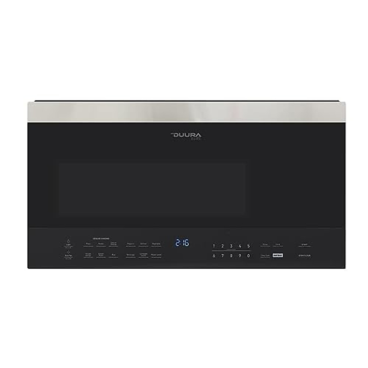 DUURA Elite DE161OTRSSS Microwave Oven Built-in 1000-Watts with 10 Power Levels Pre Settings and Express, Sensor and Speed Cooking and Silent Mode with Glass Turntable, 1.6-Cu.Ft, Metallic
