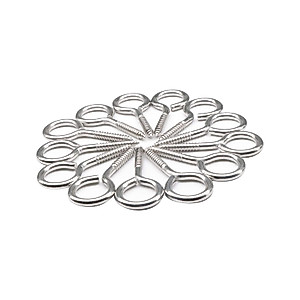 M3 x 1-1/2" Screw Eyes (50pcs) Small Eyelet Screws Lag Eyebolt 18-8 Stainless Steel 304 Heavy Duty Hook by IMScrews