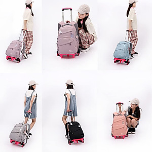 Rolling Backpack for Girls Trolley BookBag with Wheels Elementary and Middle School Luggage Travel Bag