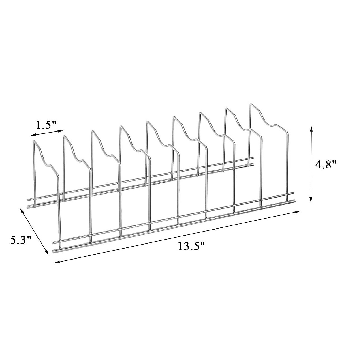 blitzlabs Pan Pot Lid Holder Rack Organizer Lid and Pot Organizer Plate Holder for Kitchen Organizer for Plates, Cutting Boards, Bakeware, Cooling, Pots & Pans, Serving Trays, Stainless Steel