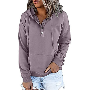 Aricy Womens Oversized Sweatshirts Fall Fashion 2023 Casual Long Sleeve Crewneck Pullover Cute Loose Fit Comfy Fleece Hoodie Tops Lightweight Drawstring Fall Winter Trendy Y2K Clothes with Pocket