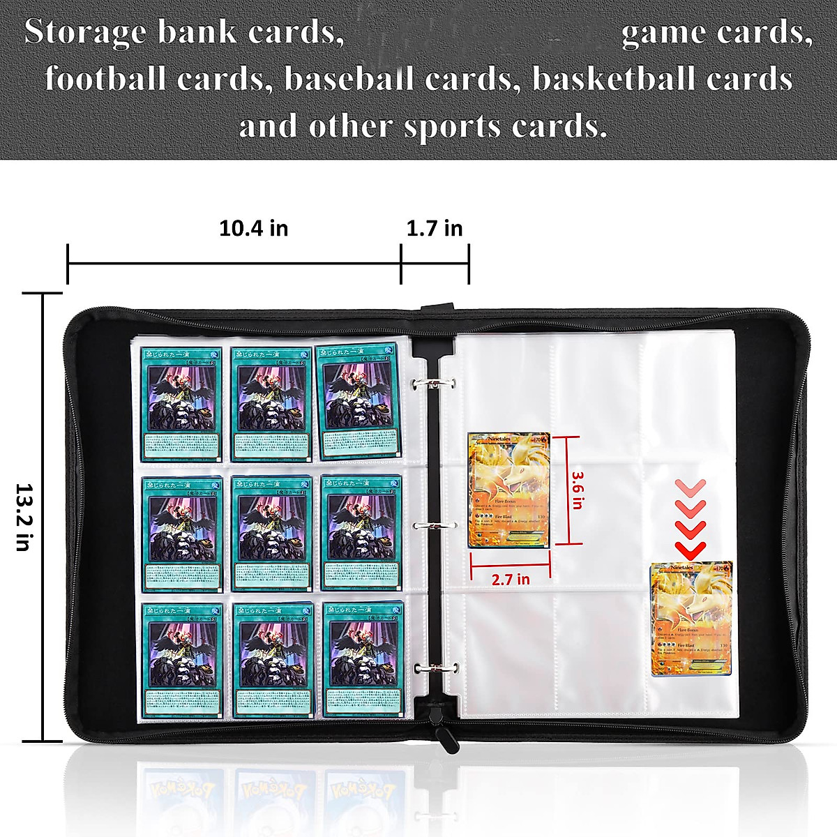 Sovinia Scrapbook Card Album, Scrapbook Card Holder Folder Cases Large Books Fits Yugioh Ninjago Card Display, Can Be 720 Cards