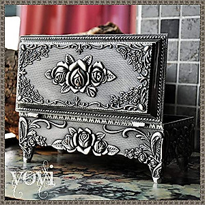 ZAMTAC Restore Ways European Korea Princess Jewelry Box Long About Cabinet Metal Tuba Jewellery Box Makeup Box Jewelry Accept Box