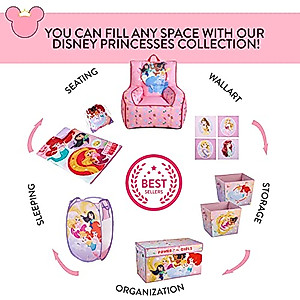 Disney Princess Pop Up Hamper with Durable Handles, 21"H x 13.5"W x 13.5" L