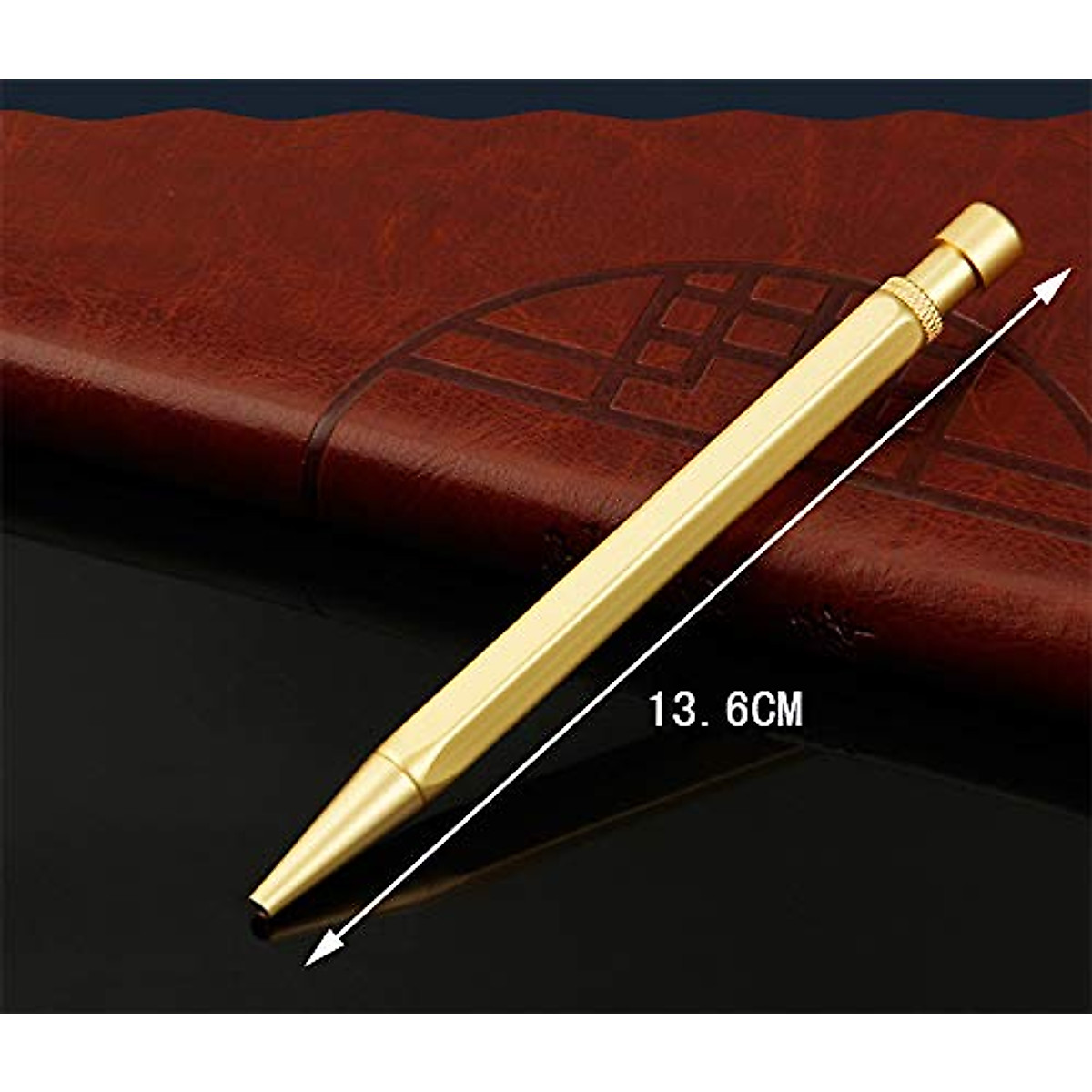 EKLOEN Solid Brass Pen, EDC Pocket Pen Signature Pen, Fine Point, Black Ink
