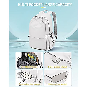 UPPACK Backpack For WomenAesthetic White Backpack For Men Lightweight Gym Backpack Casual Daypack Laptop Backpack College