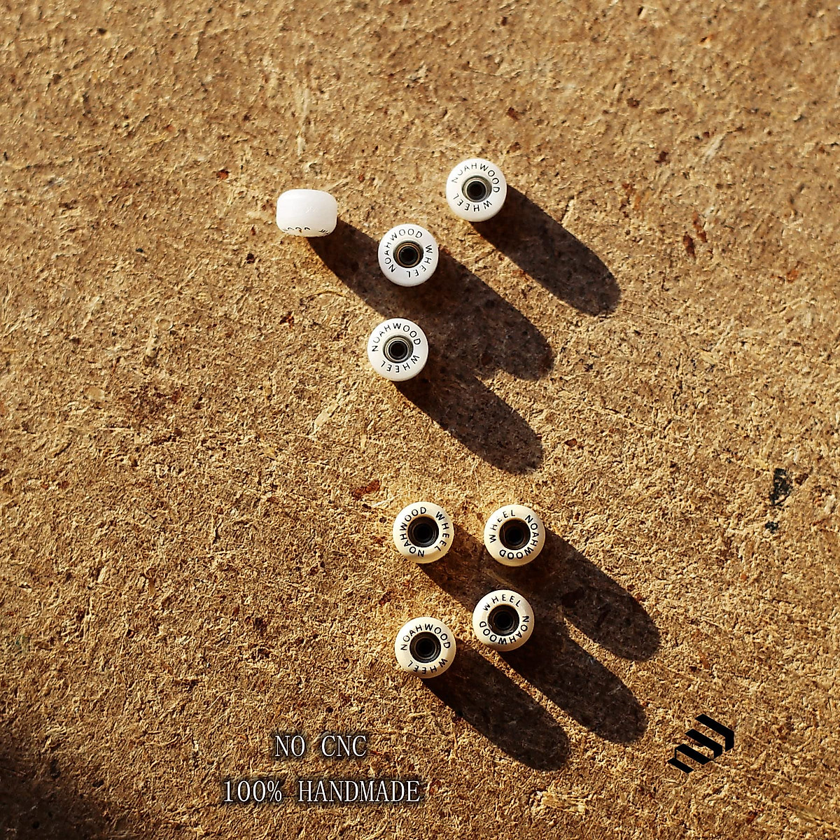 NOAHWOOD Fingerboards PRO Parts Handmade wheel (Anti-fake Black LOGO can be erased) White ii 4 Pcs