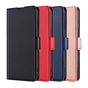 Fansipro Phone Cover Wallet Folio Case for Samsung Galaxy S9 Plus, Premium PU Leather Slim Fit Cover for Galaxy S9 Plus, 1 Card Slot, Handy, Red