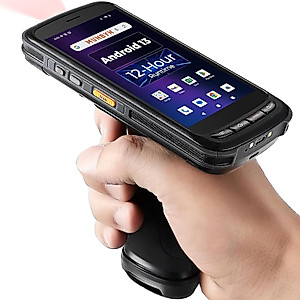 Newest 2023 Android Barcode Scanner MUNBYN Handheld Mobile Computer 1D/2D QR Zebra Scanner with Pistol Grip Android 11 Data Terminal IP65 Rugged PDA 4G Wi-Fi GPS BT 8000mAh Battery for WMS Management