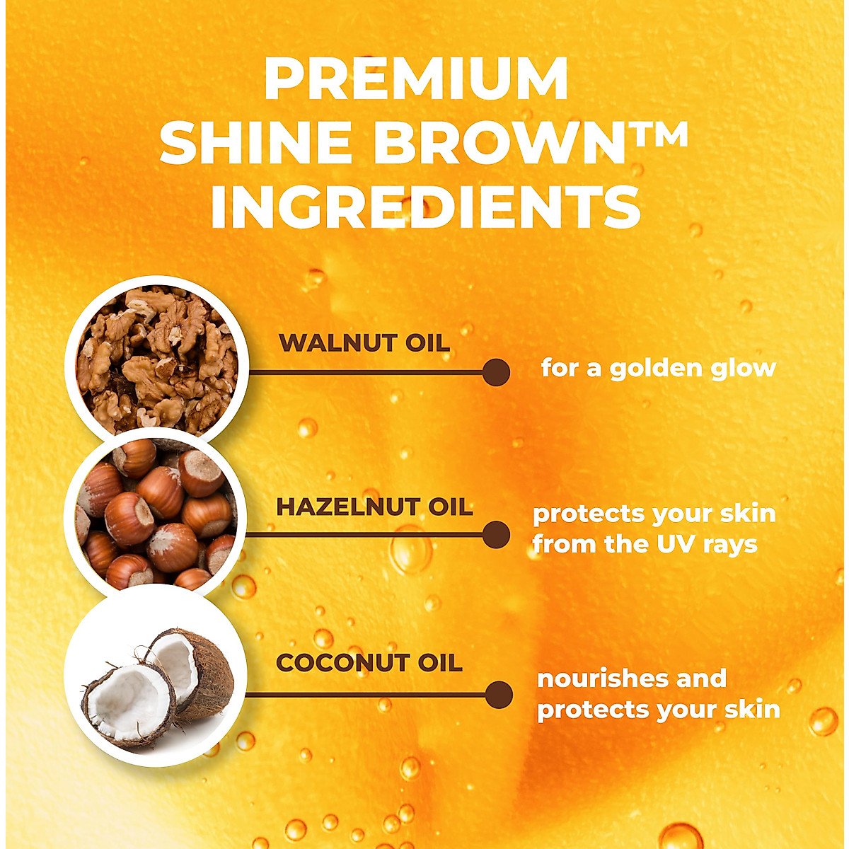 BYROKKO Shine Brown Premium Tanning Accelerator Oil (150 ml), XXL Tanning Oil for Outdoor Sun or Sunbed, Suntan Oil with Luscious and Fresh Orange Scent, Achieve a Natural Tan with Natural Ingredients