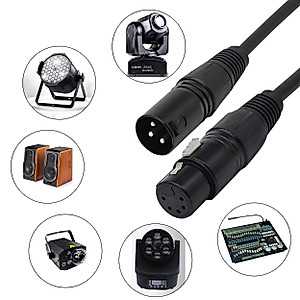 (0.5M) DMX Stage Light Cable,DJ XLR Cable,SinLoon 3-Pin Male XLR to 5-Pin Female XLR DMX Turnaround Connection for,Moving Head Light Par Light Spotlight with XLR Input & Output (3Male)