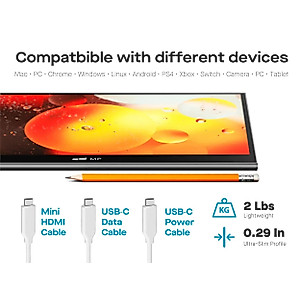Portable monitor- Mobile Pixels Glance Pro 15.6" OLED Touchscreen monitor 1MS FHD 1080P 100% DCI-P3 100000:1 laptop monitor ,HDMI USB C with Dual Speaker and Battery for Laptop/PC/Table Android/Camera