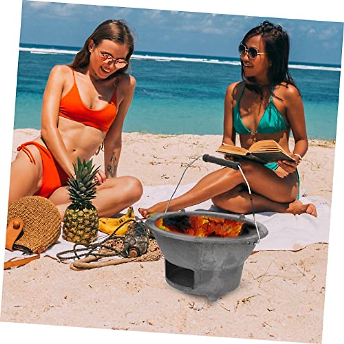 Yardenfun Outdoor Grill Portable Camping Stove Grill for Camping Japanese Dining Table Charcoal Burner Charcoal Outdoor Grills Outdoor Fire Pits Barbecue Grill Stove for Bbq Pig Iron On Foot