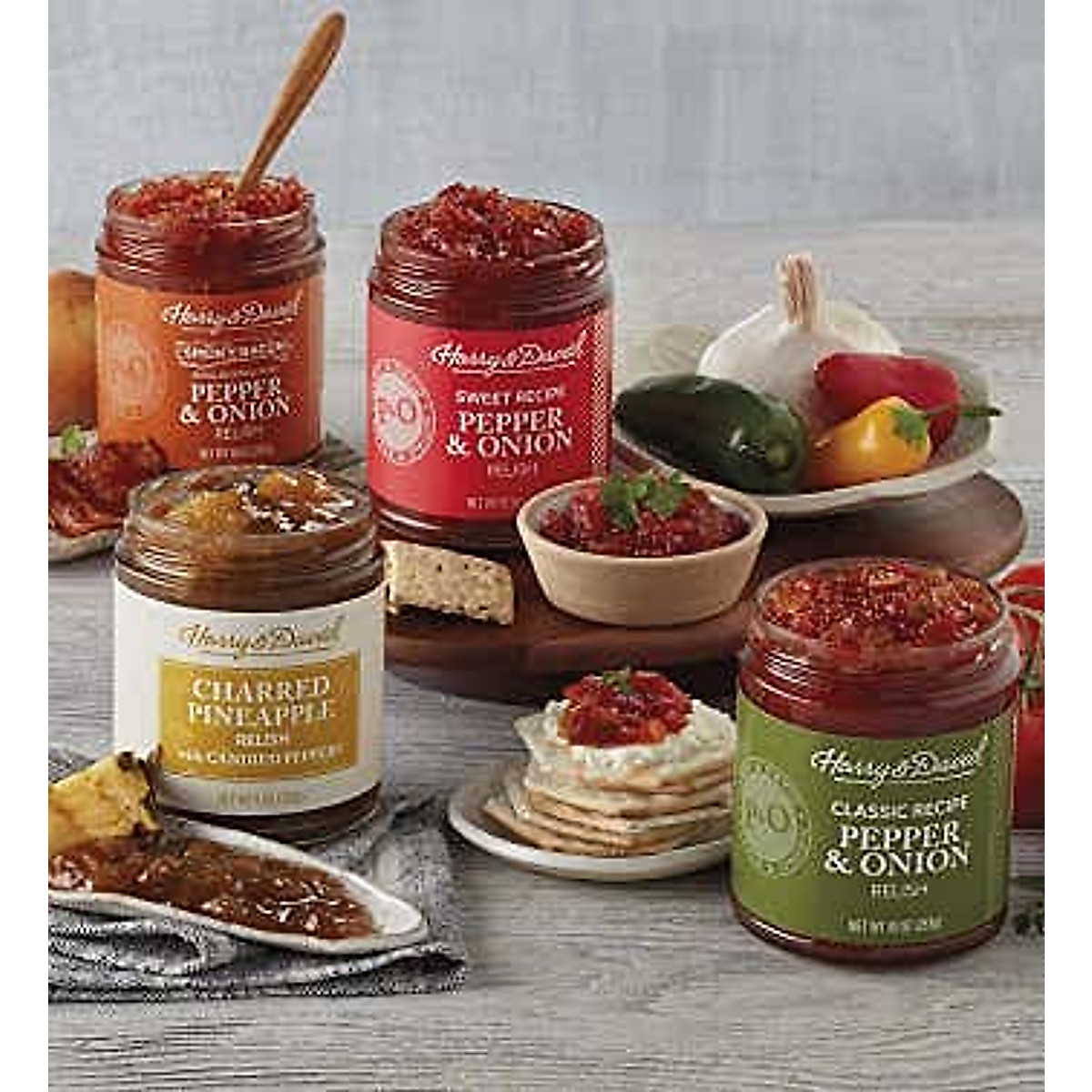 Al Amin Foods Harry and David sweet recipe pepper and onion relish 2 glass jars net wt 10 oz (283g) Red