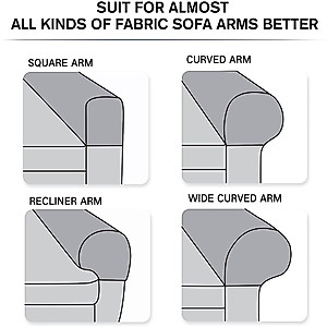 LVOERTUIG Stretch Armrest Covers Armchair Slipcovers,2pcs Waterproof Polyester Sofa Armrest Covers,Washable Armchair Slipcover Arm Cover Furniture Protector for Sofa Chair Recliner(Wine Red)