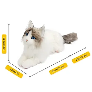 Chongker Stuffed Animals Handmade Realistic Plush Toy Companion Pet Gifts for Women Birthday Anniversary Cat Lover