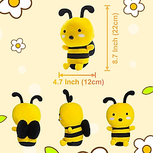 Putrer Bee Plush Toy,8" Bee Stuffed Animal,Soft Honeybee Plush Doll Gift for Kids Birthday Party,Christmas,Valentine (8 inch)