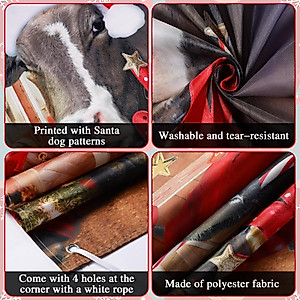 Zhanmai Cow Christmas Door Cover Decor Fabric Funny Merry Christmas Door Covers Decorations Xmas Party Santa Hanging Banner Backdrop Background for Front Door Holiday Winter New Year, 71 x 35 in