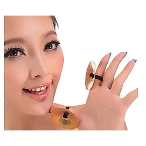 Wowlife 4 Pcs/2 Pairs Professional Belly Dancing Dance Costume Oriental Dance Finger Zills Finger Cymbals for Dancer Evening Party