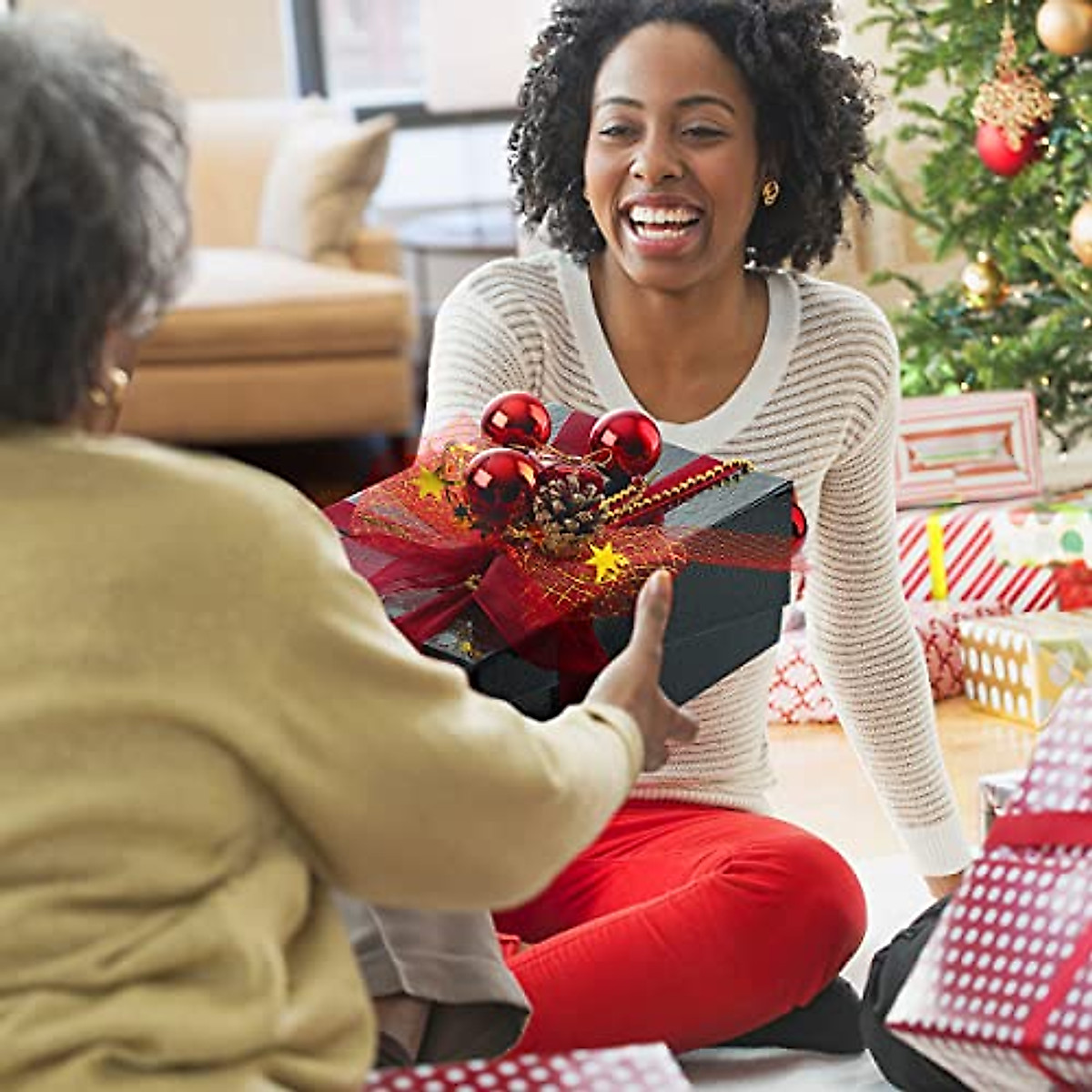 Sovietiep 3 Pack Elegant Black Gift Boxes 9.8x6.8x4 Inch, Crocodile Leather Paper Gift Box for Gift Packaging, Bridesmaid Proposal Box, Groomsmen Proposal Box, Birthday Party Box, Christmas Box(3 Powerful Magnet for Each Box) - Extra Ribbon, Tag, Card