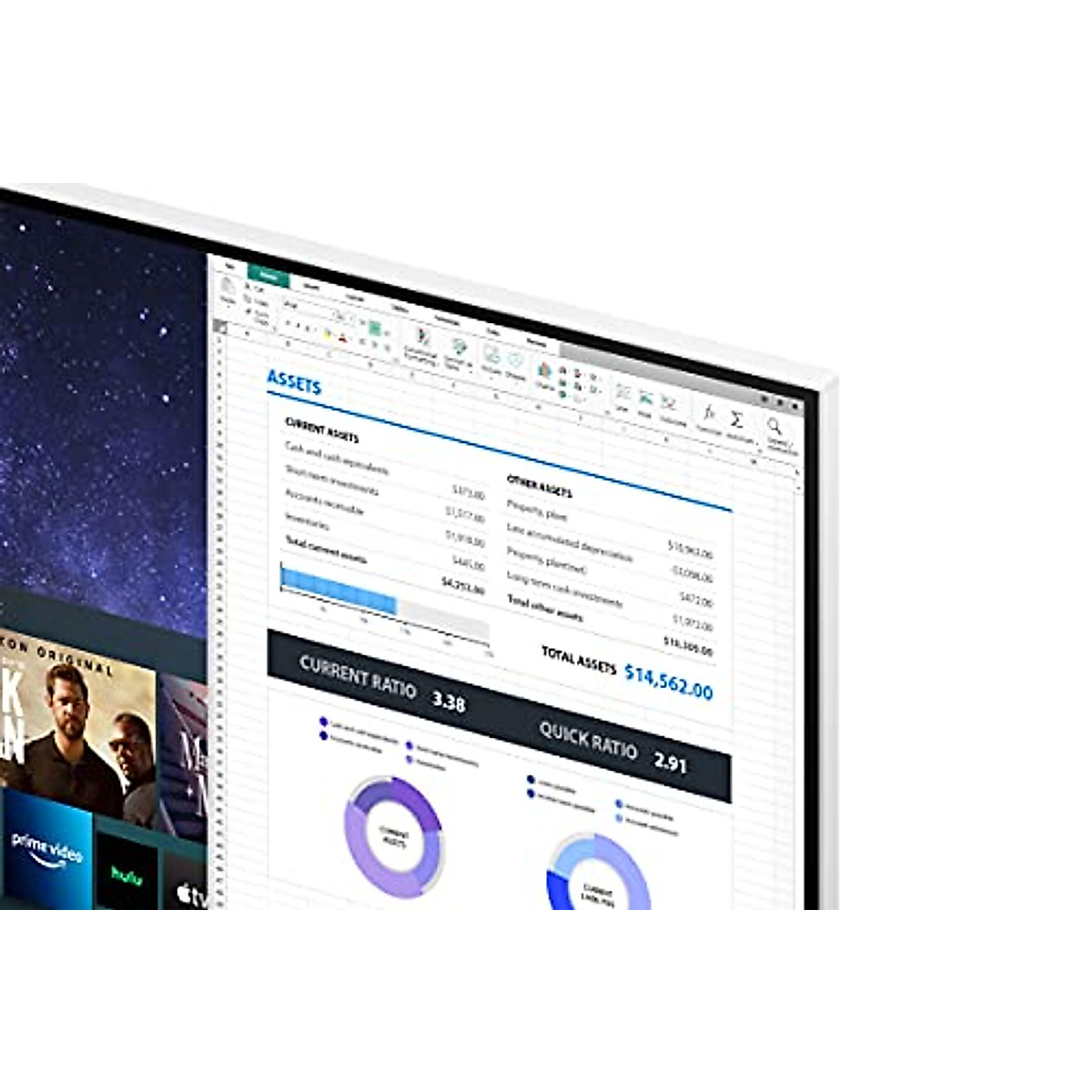 SAMSUNG 27" M50B Series FHD Smart Monitor w/Streaming TV, 4ms, 60Hz, HDMI, HDR10, Watch Netflix, YouTube and More, Slimfit Camera, IoT Hub, Mobile Connectivity, 2022, LS27BM501ENXZA, White