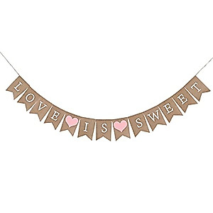 Love is Sweet Burlap Banner - Love is Sweet Decorations, Sweets Burlap Banner,Baby Shower,Photo Decoration Props, Rustic Wedding Bridal shower Decor